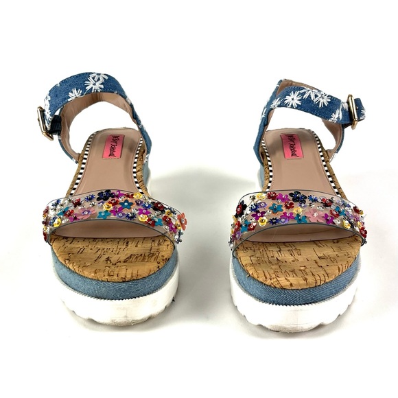 Betsey Johnson | Shoes | Betsy Johnson Faegan Denim Pvc Floral Platform ...